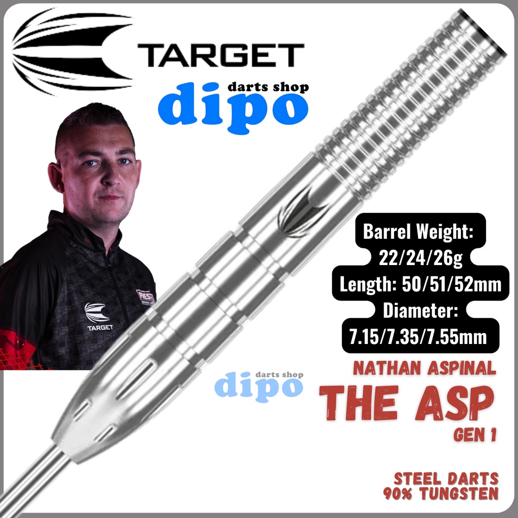 TARGET The ASP Gen 1 (NATHAN ASPINALL Model) 90% Tungsten - Steel Darts ...