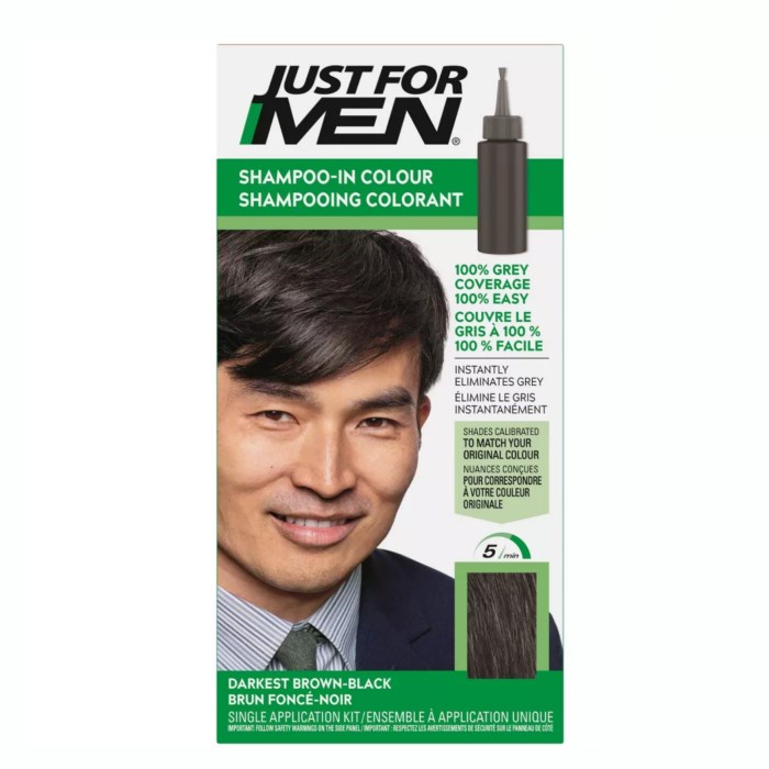 Just For Men Shampoo-In Color, H-50A, Darkest Brown Black, Mens Hair ...