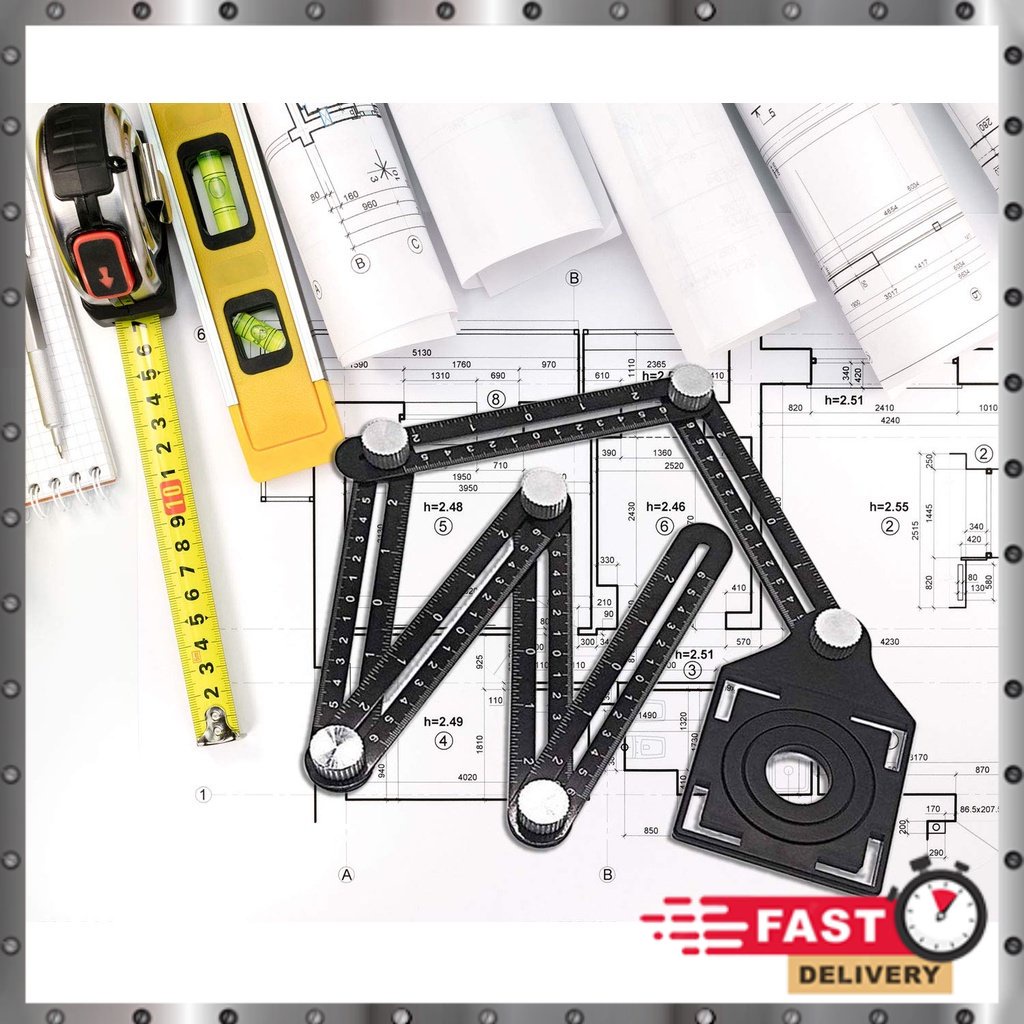 6 FOLDING RULER TOOL / TILE CUTTER MULTI-ANGLE Measuring Ruler FOR ...