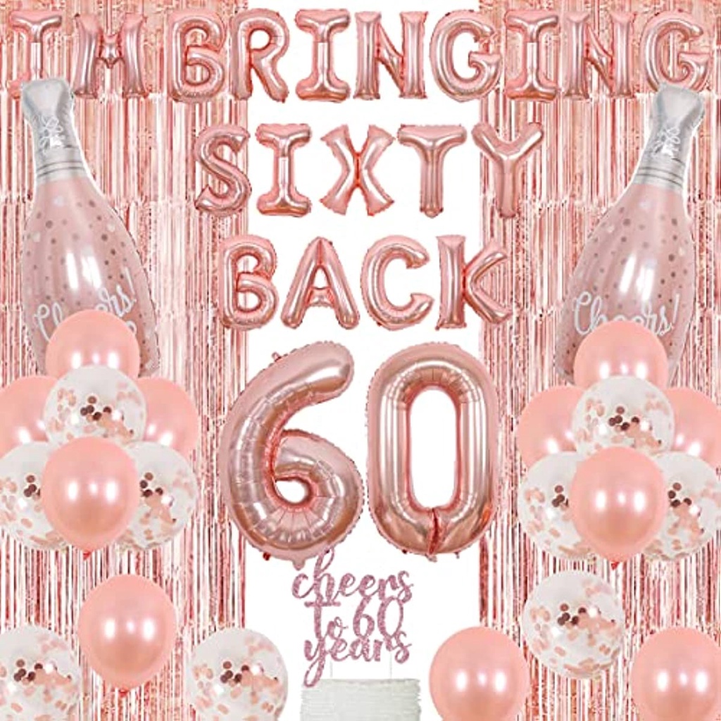 JOYMEMO 60th Birthday Decorations, Funny 60th Birthday I'm Bringing Sixty Back Balloon Banner ...