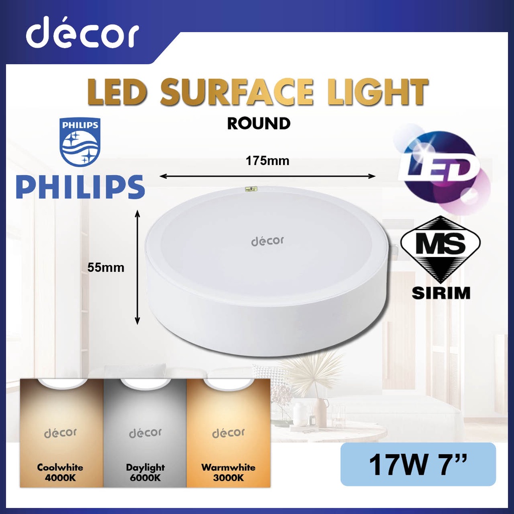 PHILIPS Meson LED Surface Downlight 59472 59474 7" 9" 17w 24w LED ...