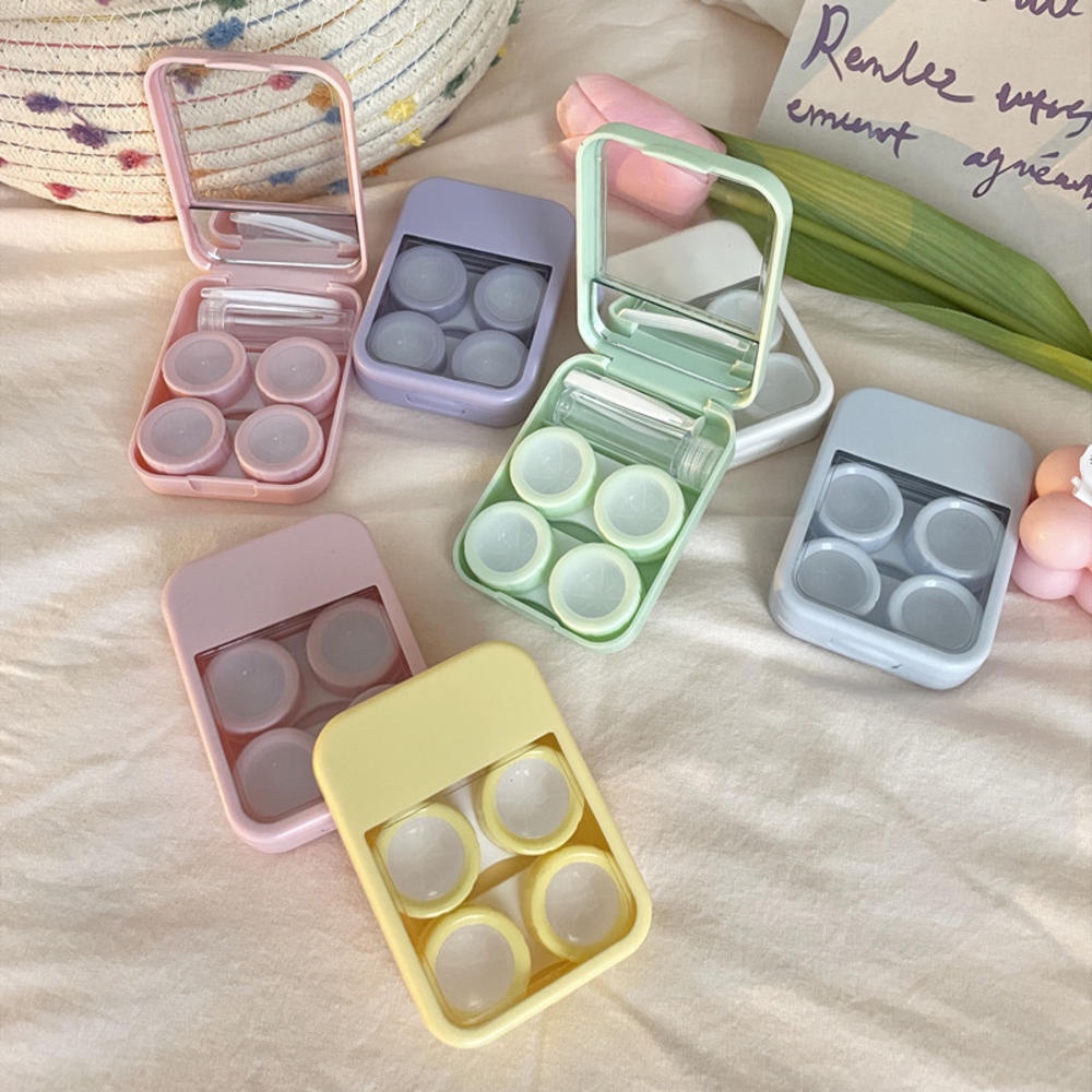 Contact Lens Case Box With Mirror Women Mini Lovely Eyes Contact Lens ...