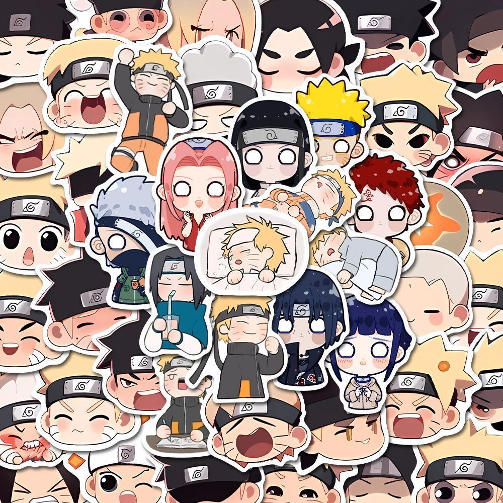 54 Sheets Cartoon Cute Naruto Emoticon Pack Sasuke Haruno Sakura Funny ...