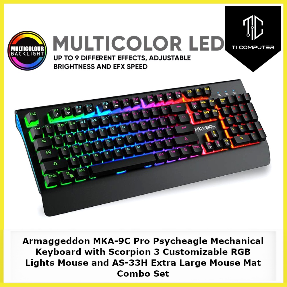 Armaggeddon MKA-9C Pro Psycheagle Mechanical Keyboard with Scorpion 3 ...