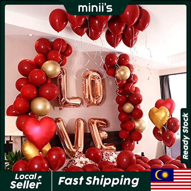 10 Inch Ruby Red Balloons Jewel Red Latex Balloons Birthday Wedding ...