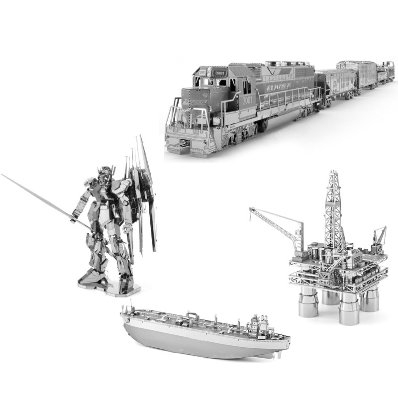 3D Metal Puzzle Set American Locomotive Uss Roosevelt Oil Drilling ...