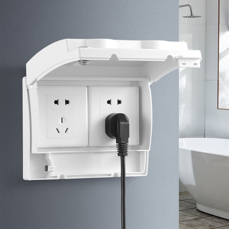 螺丝式86型双联插座浴室卫生间防水盖开关防溅盒Screw Type 86 Type Double Socket Waterproof Box ...