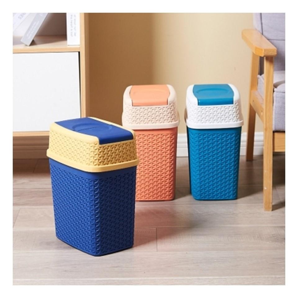Study Table Office Dustbin Bedroom / Home Trash Bin With Lid Attach ...
