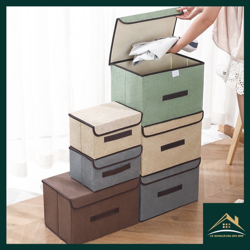 (🇲🇾READY STOCK)Organizer Storage Box with Handle Foldable Polyester ...
