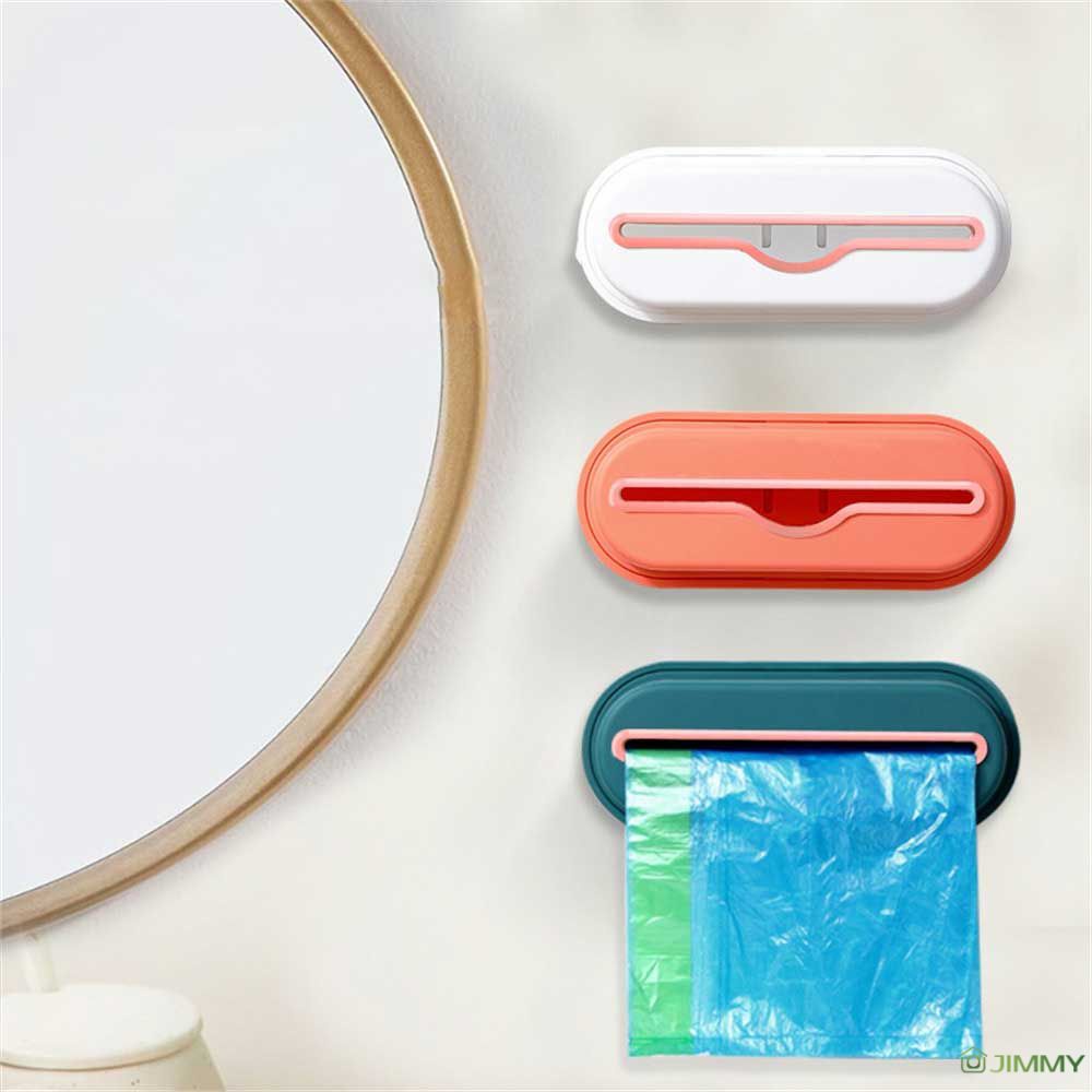 Wall Mounted Plastic Garbage Bag Storage Box Punch-free Trash Bag ...