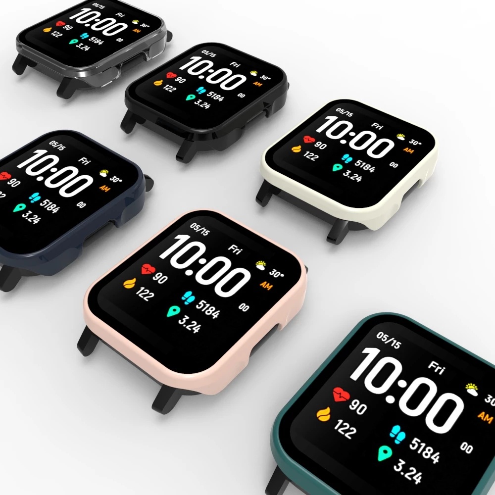 Full Screen Protection PC Case with Tempered Glass Shell For Haylou ...