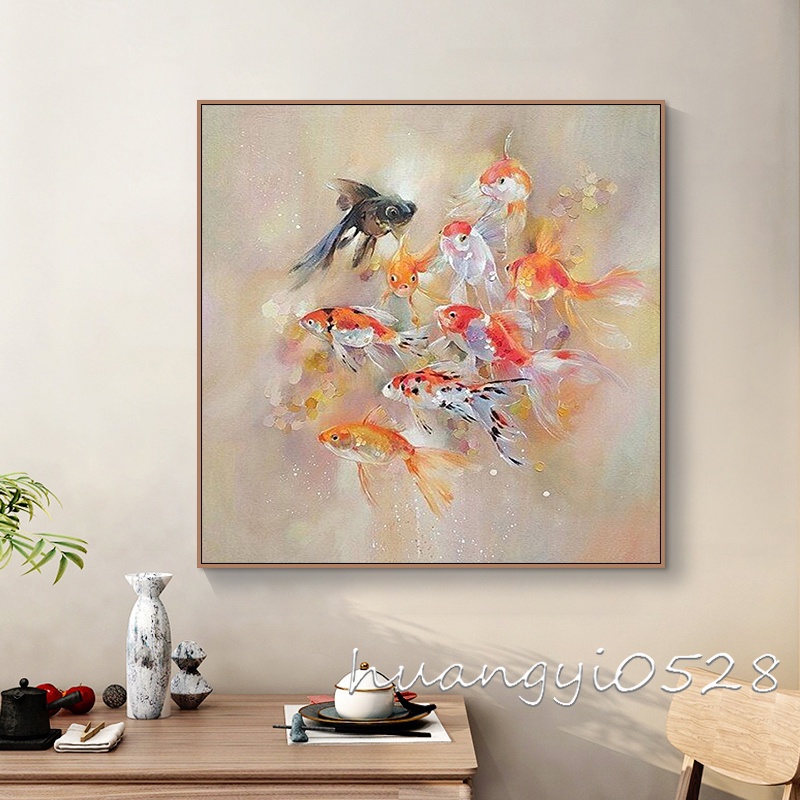 Canvas Painting New Chinese decorative painting Modern simplicity Nine ...