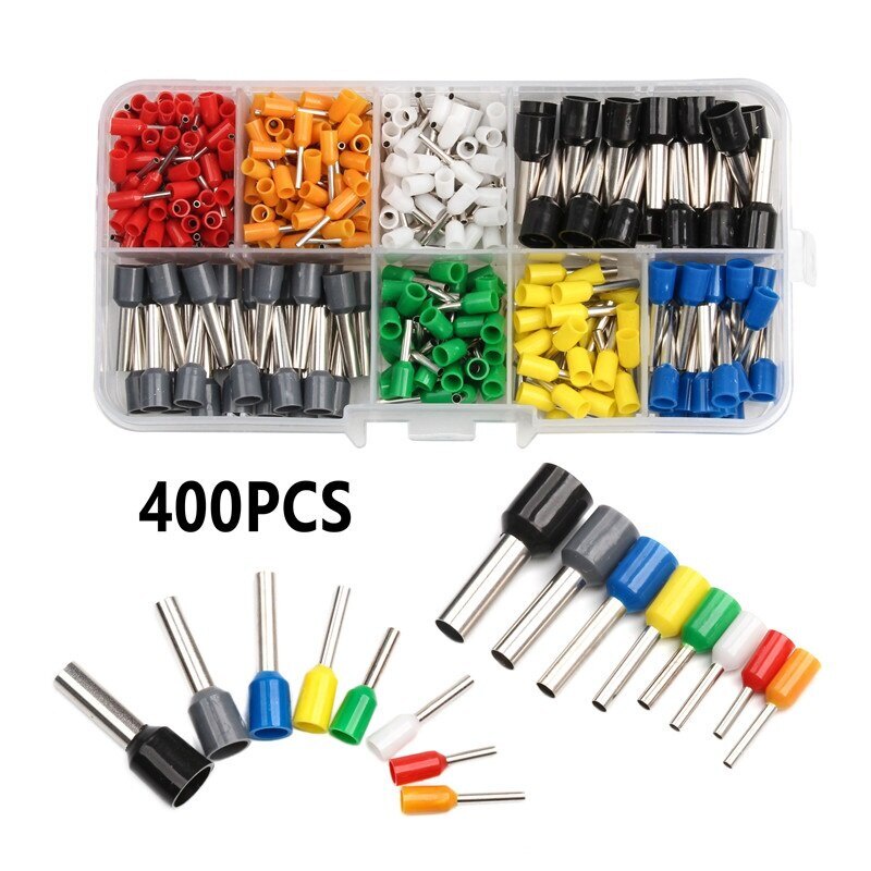 400pcs/Set 0.5-6mm2 Insulated Cord Pin End Terminal Ferrules Kit Wire ...