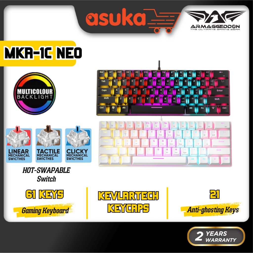 Armaggeddon MKA-1C Neo (61 Keys) Clicky / Tactile / Linear Mechanical ...