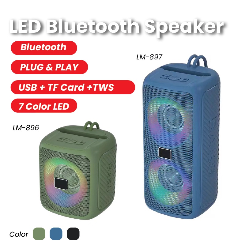 LM 896 LED Portable Speaker with Bluetooth , USB Pendrive, SD Memory ...