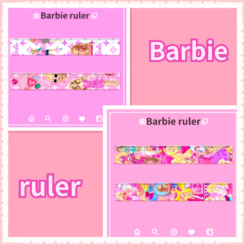 20CM Barbie transparent ruler Students measure drawing straight line ...