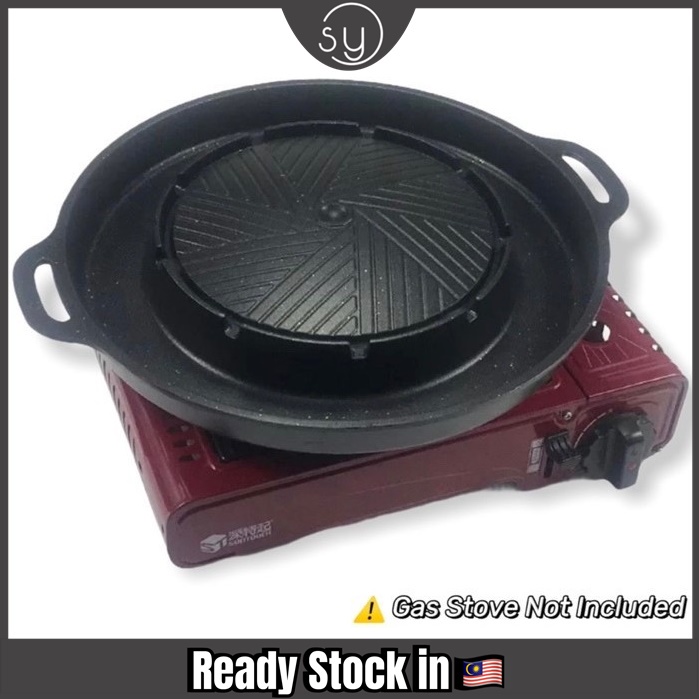 Ready Stock🍢 Non Stick Mookata Pan BBQ Plaza 2 In 1 Grill + Soup Thai ...