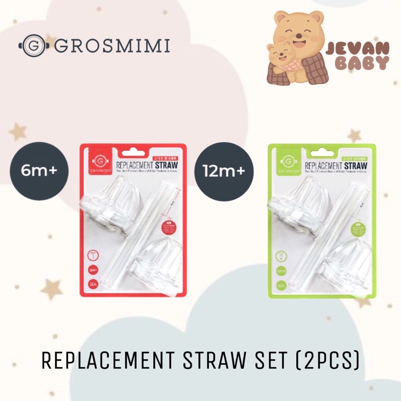 Grosmimi Replacement Straw Set Stage 1 / Stage 2 (2pcs) | Shopee Malaysia