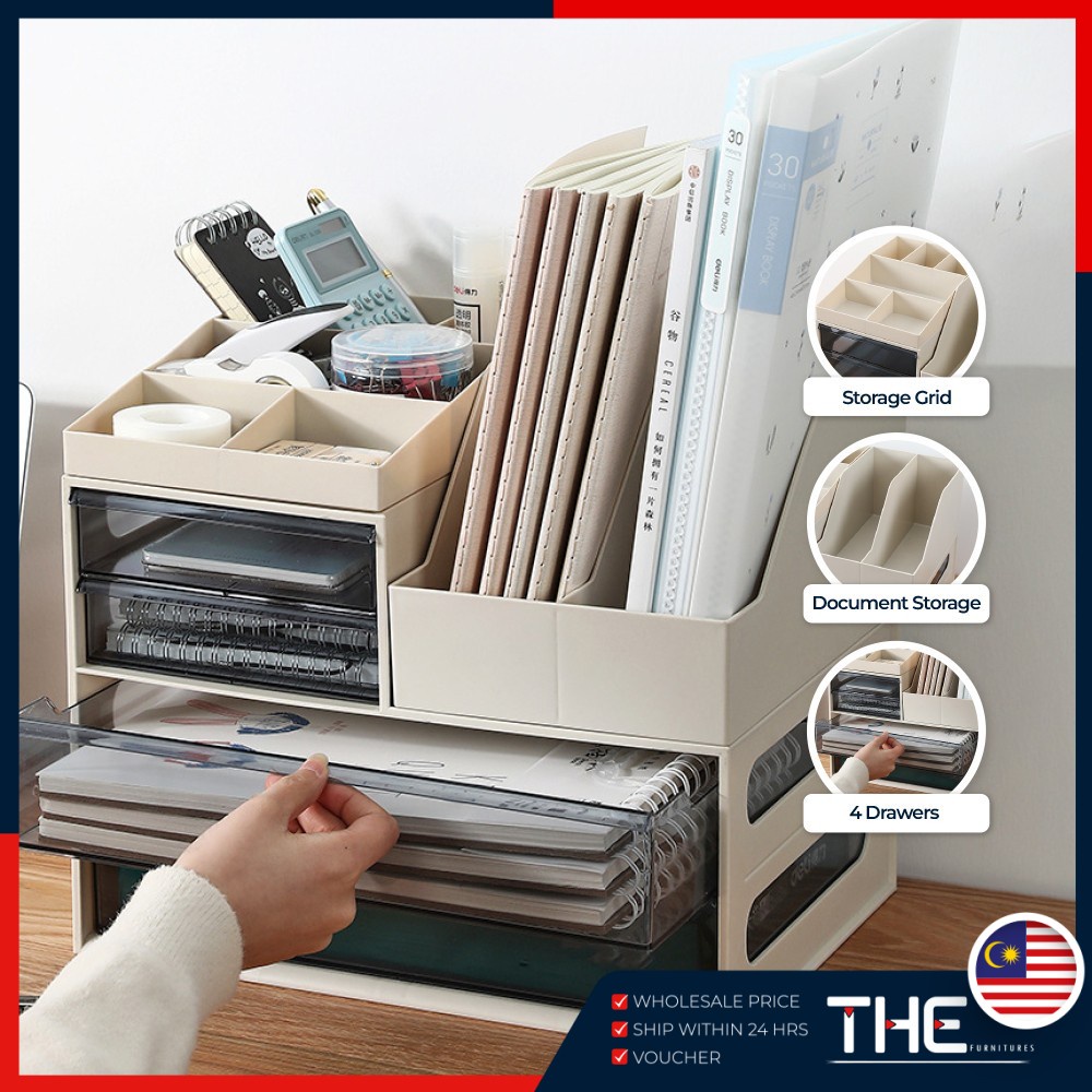 THE Office Desktop File Storage Organizer Office Document File Rack ...