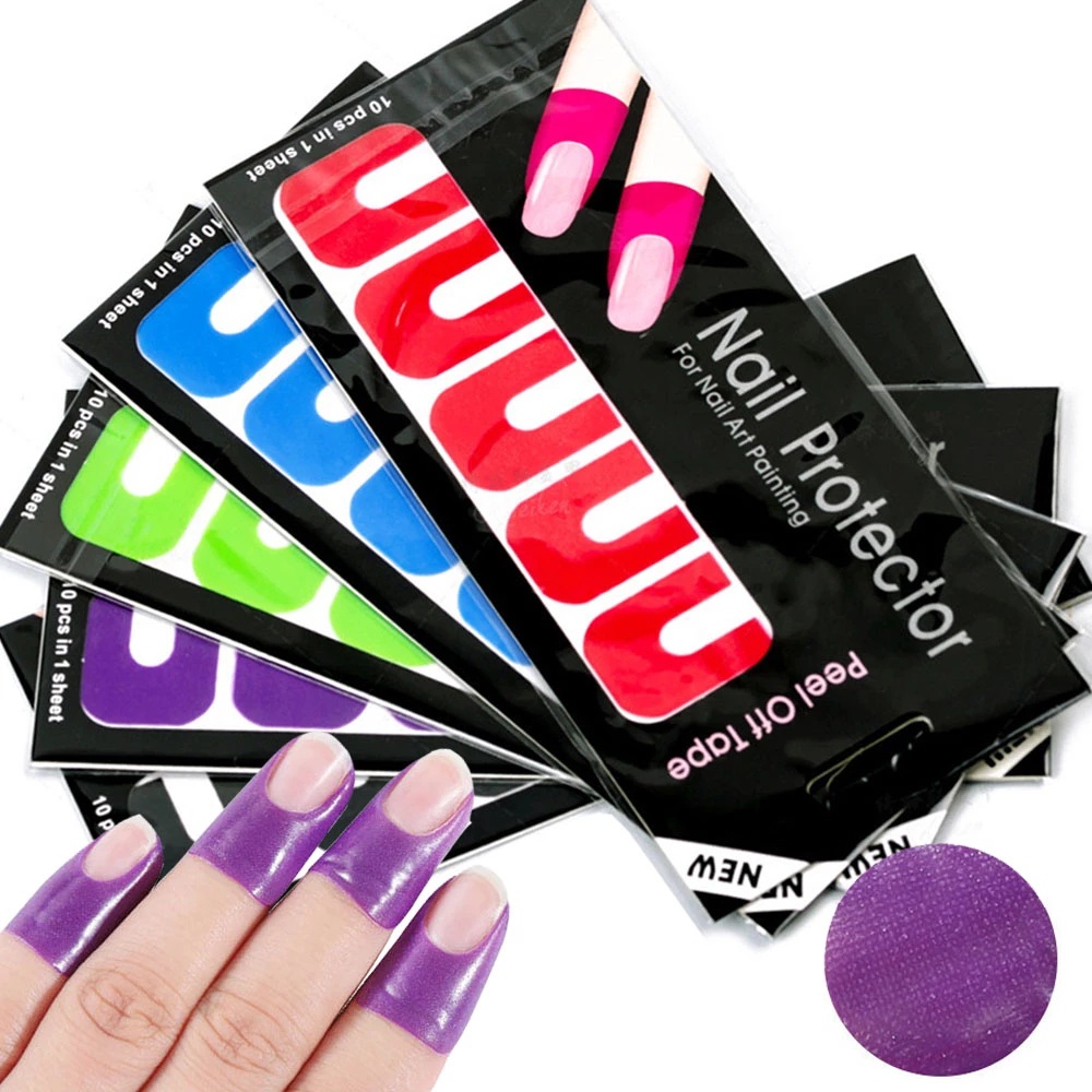 10Pcs/Sheet U Shape Spill Proof Anti Overflow Nail Polish Stripping ...