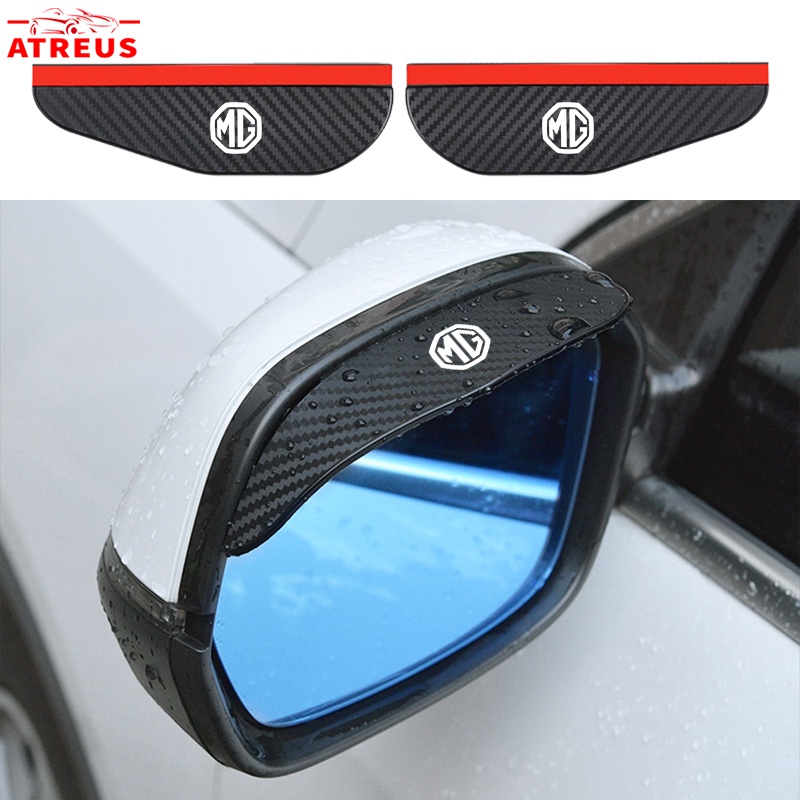 2pcs MG Carbon Fiber Car Rear View Mirror Rain Eyebrow Rainproof Cover ...