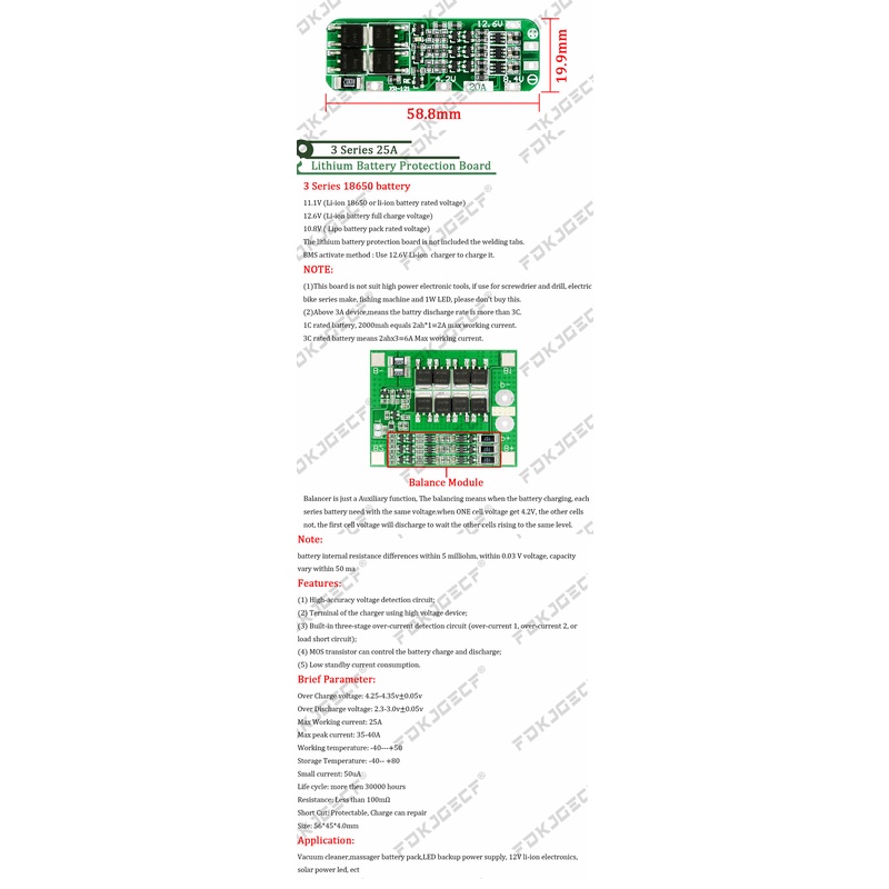 3S 6A 8A 10A 20A 25A 30A 40A 60A Li-ion Lithium Battery 18650 Charger ...
