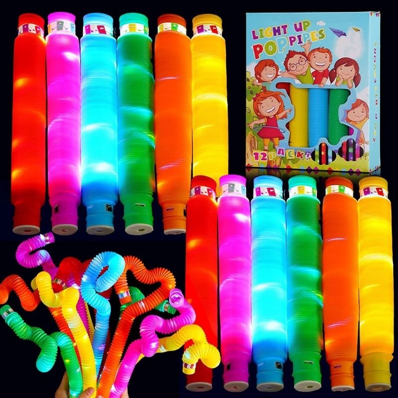 New Pop Light Tubes Sensory Fidget Toy Flash Light Autistic Children ...