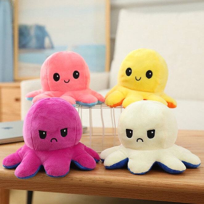 Reversible Octopus angry octopus plush toy flip doll TIKTOK Bipolar ...
