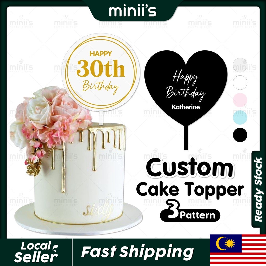 MINIIS PARTY Custom Cake Topper Wedding Acrylic Cake Topper Customized ...