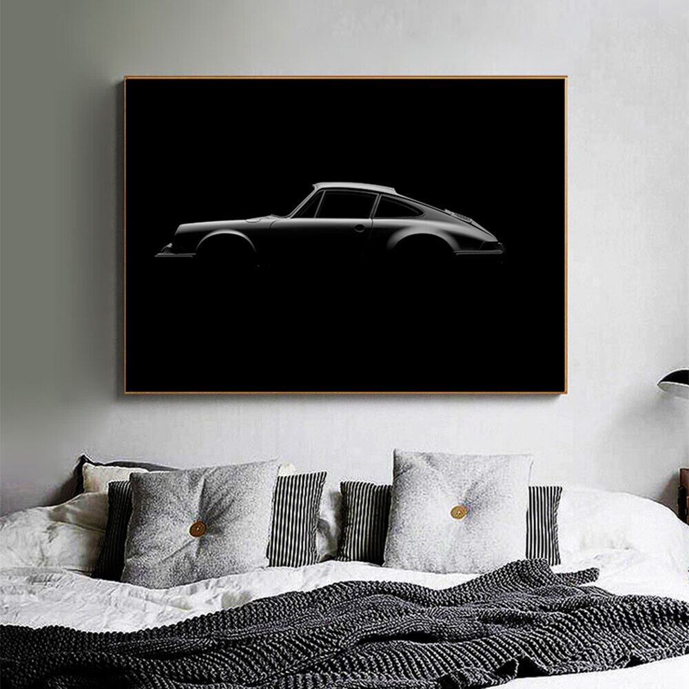 Modern Porsche Sport Car Side View Poster Canvas Painting Wall Art ...