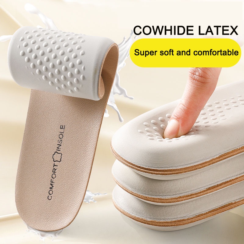 Leather Latex Sports Insole Cowhide Insoles for Shoes Arch Support Shoe ...