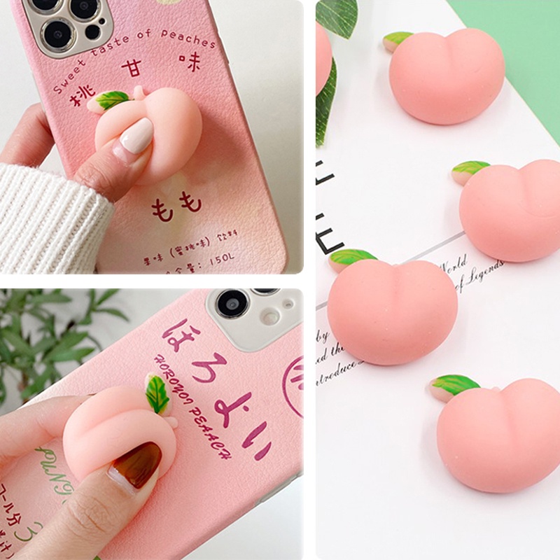 5pcs Fun Peach Pig Dog Butt Squeeze Fidget Toy Soft Squishy Stres ...