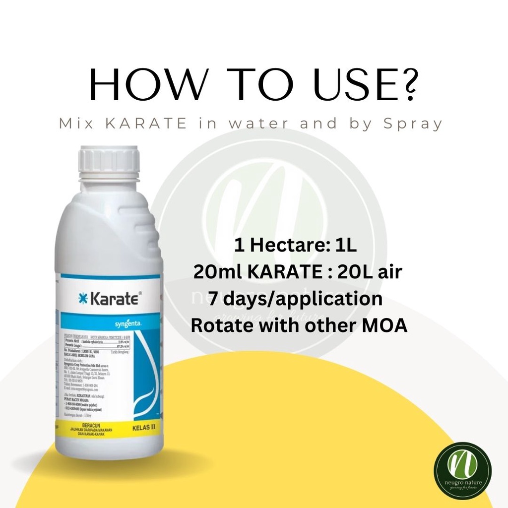 Syngenta KARATE (1L) Lambda-Cyhalothrin 2.8% Insecticide - Racun Serangga Ulat Penggorek Buah ...