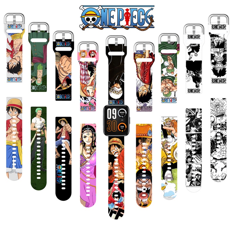 One Piece Luffy Zoro Anime Printed Pattern Silicone Strap band For ...