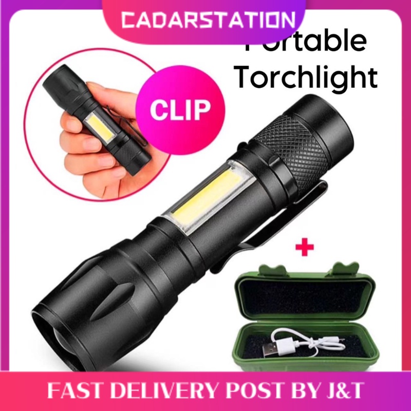 CS_ Portable 3 Mode Rechargeable Waterproof Torch Light LED Zoomable ...