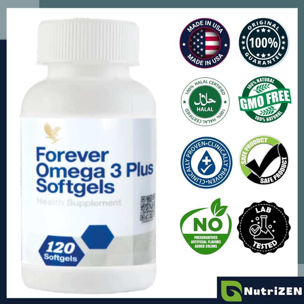 [original Hq Exp 11 25] Forever Omega 3 Plus 120 Soft Gel Capsules