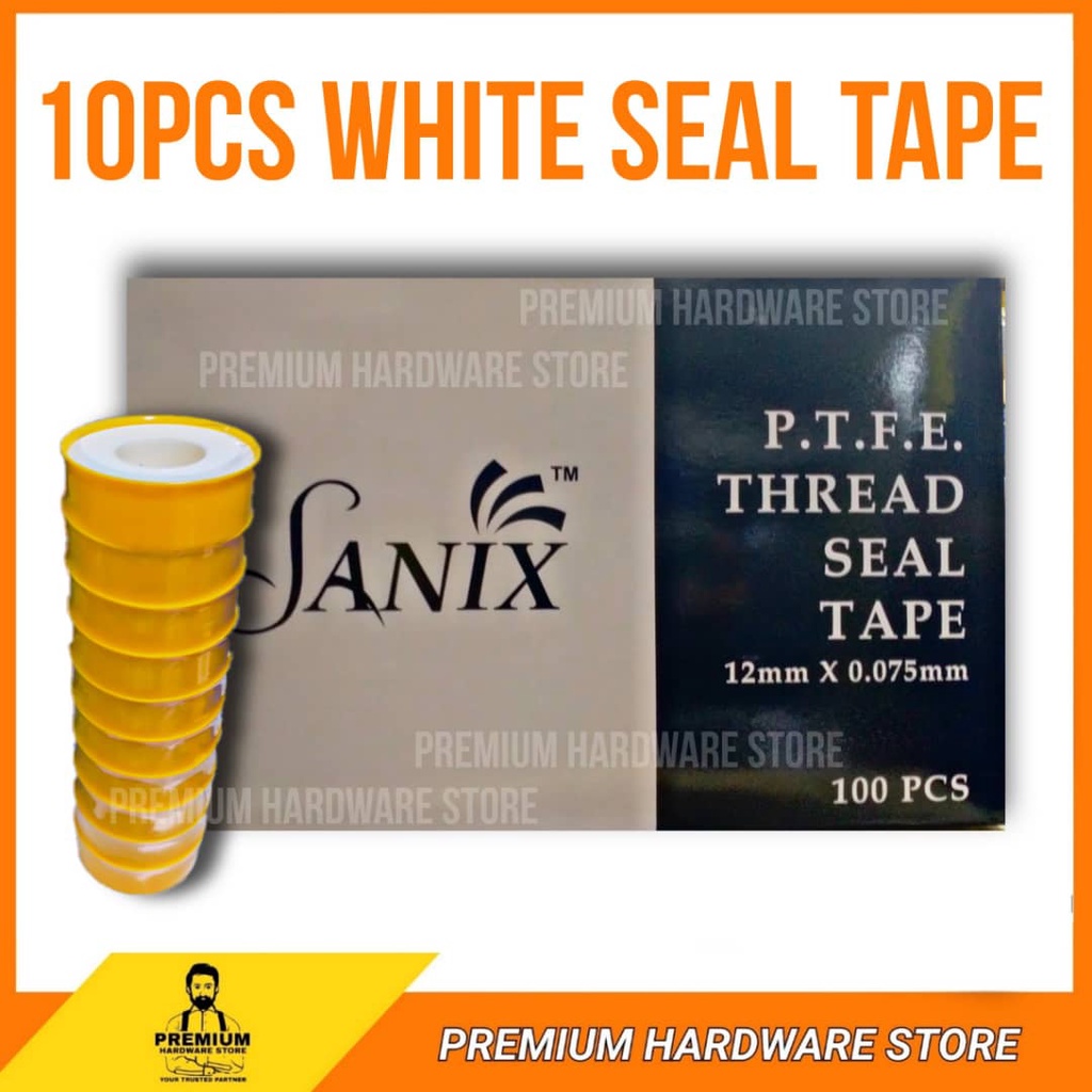 SEAL TAPE 12mm (10 PCS) White Tape Sealing Tape Thread Seal Tape PTFE ...