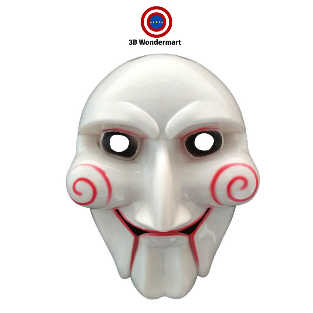 Saw Puppet Mask Horror Movie Theme Chainsaw Scary Masquerade White Mask ...