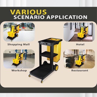 Heavy Duty Cleaning Trolley with Mop Broom Holder Multi Purpose ...