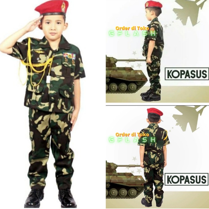 MERAH Children's Kopassus Uniform, Professional Costume, Boy's Suit ...