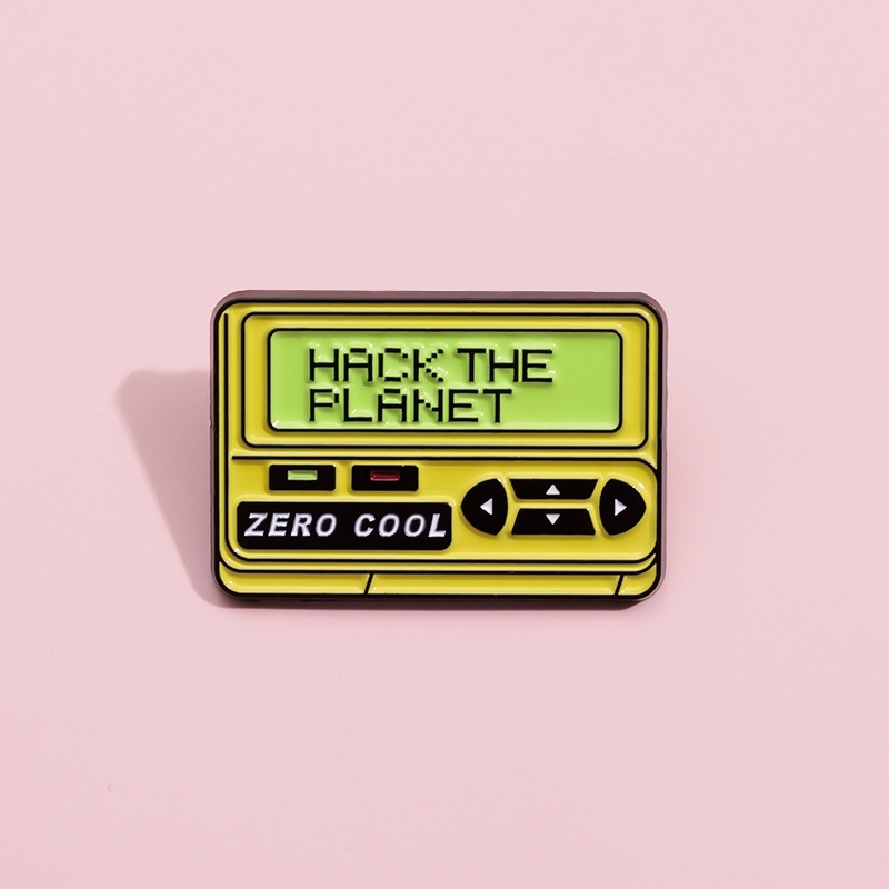 Hack The Planet Pager Brooch Pins Retro Game Brooch Badges Cool ...