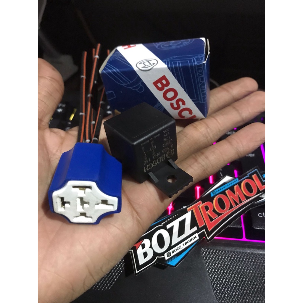 BOSCH RELAY 12V 30A LEG 4 + CERAMIC RELAX RELAY SOCKET UNIVERSAL SOCKET ...