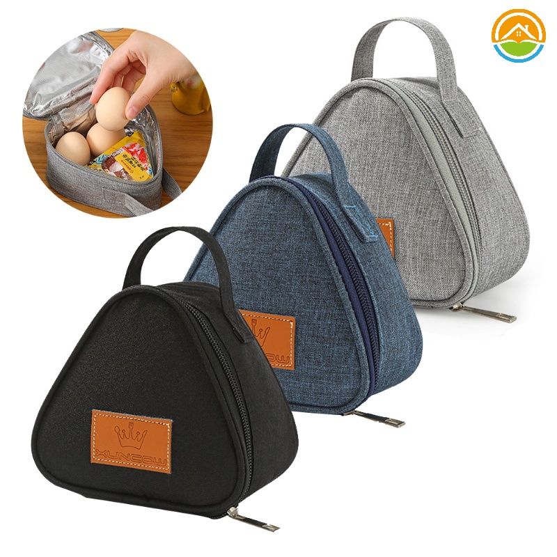 Portable Triangle Rice Ball Insulation Bag for Students Lunch Container ...