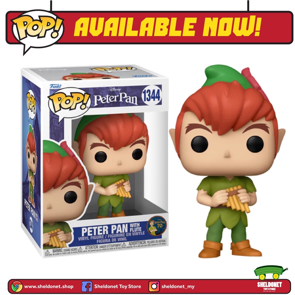 Funko Pop! Disney: Peter Pan (70th Anniversary) - Peter Pan With Flute ...