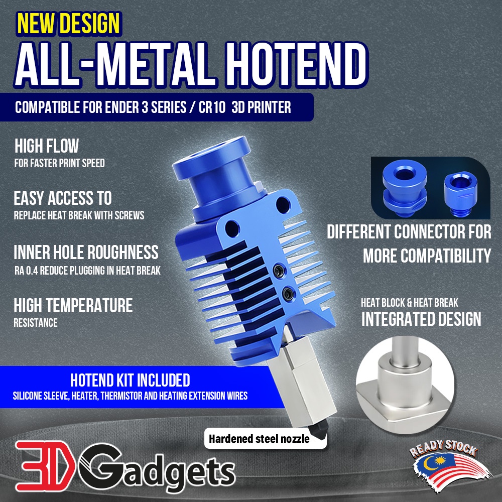 All-Metal Hotend High Flow & Integrated Heat Block Design for Creality ...