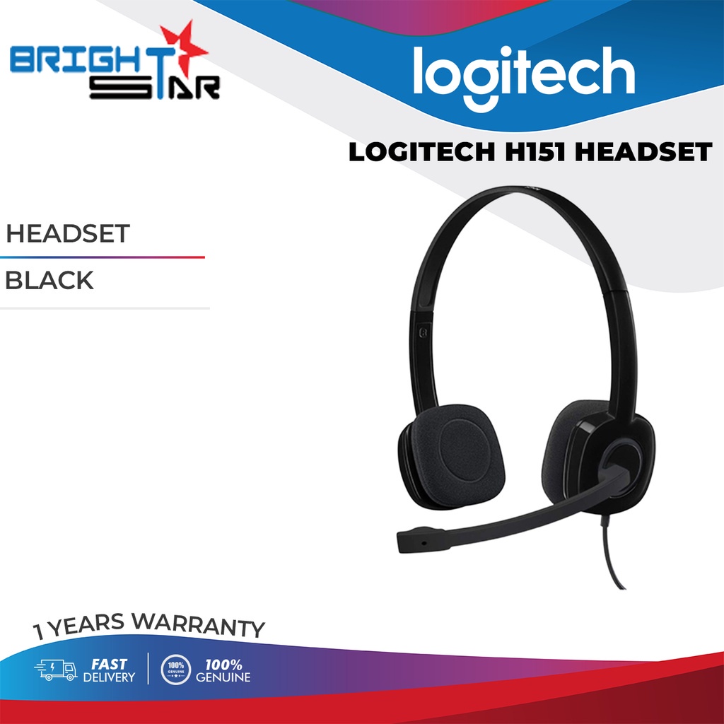 Logitech H151 Stereo Headset Black | Shopee Malaysia