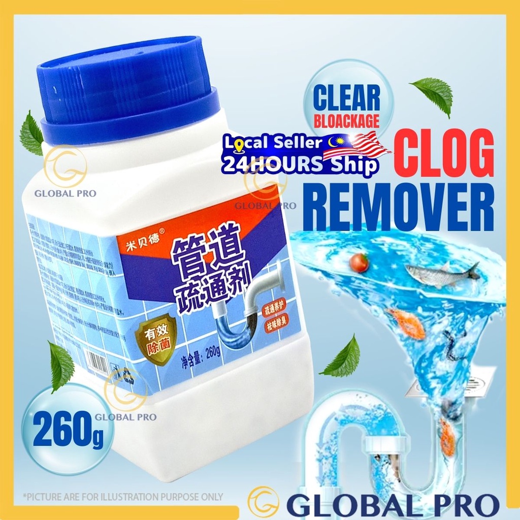 260g Clog Remover Sinki Tersumbat Clog Remover Powder Drain Sink Pipe ...