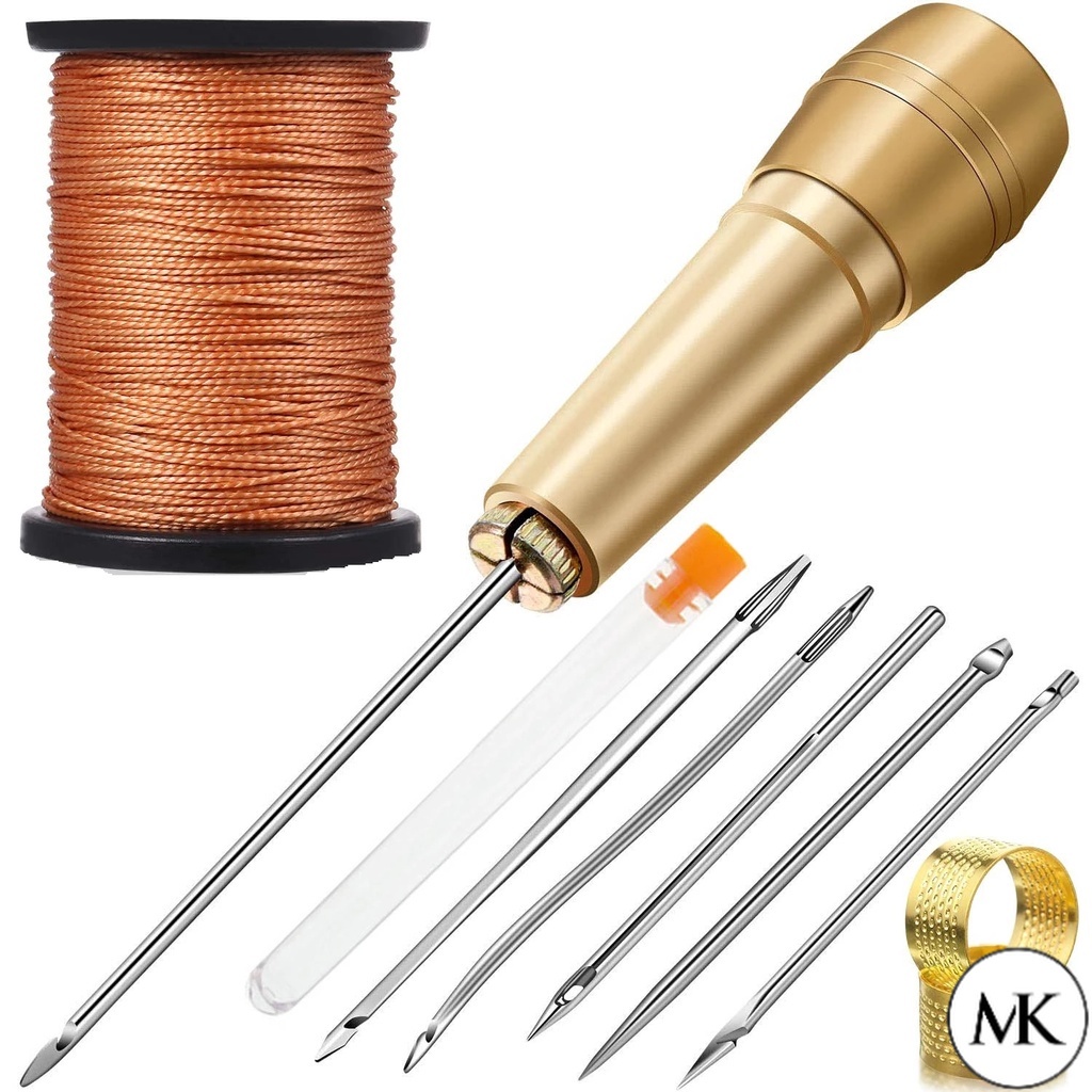 MK Leather sewing kit DIY leather sewing taper needle with copper ...