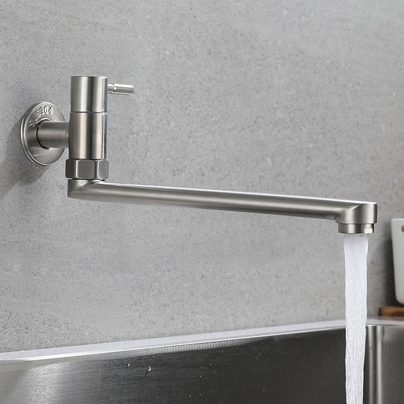 Balcony Water Tap for Sink Dishpan, Stainless Steel Kitchen Wall ...