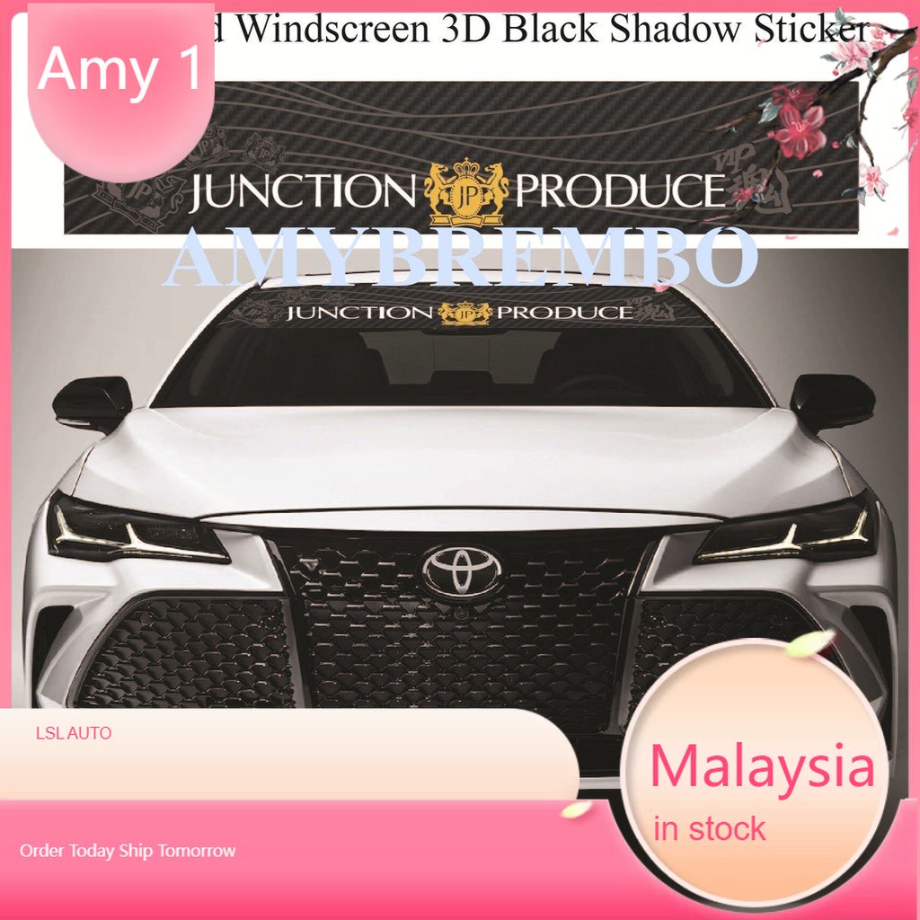 UNIVERSAL SUNSHIELD WINDSCREEN 3D BLACK SHADOW CAR STICKER | Shopee ...